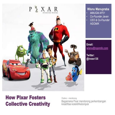 Lesson Learned from Pixar in Managing Collective Creativity | PPTX