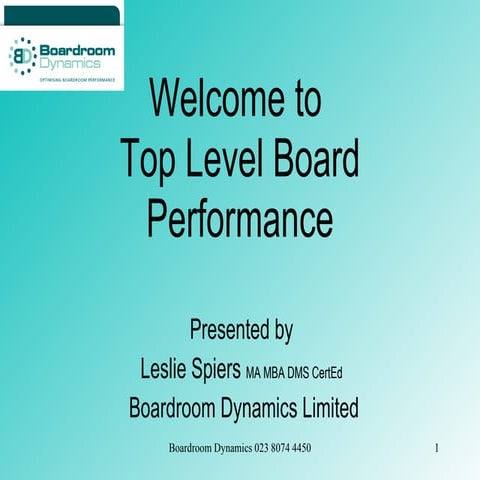 Welcome to Top Level Board Performance | PPT