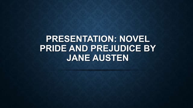 Pride And Prejudice | PPT
