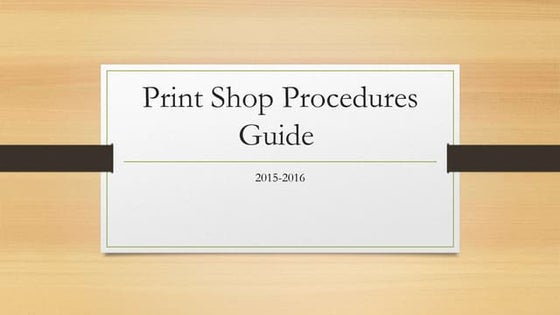 SOP for printing production | PPTX