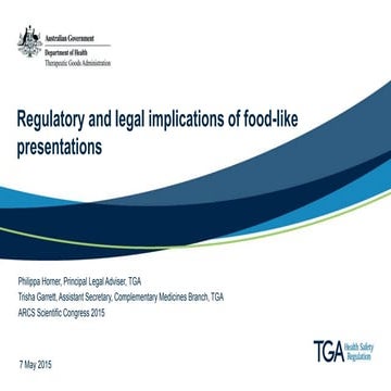 Regulatory and legal implications of food-like presentations | PPTX