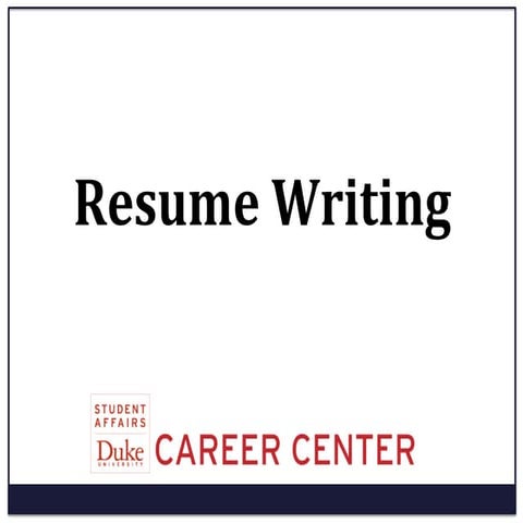 Resume Writing for Undergraduates | PPT