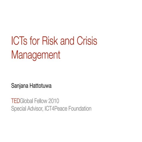 Presentation at 3rd International Disaster and Risk Conference IDRC ...