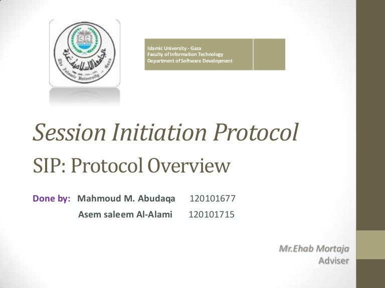Session Initiation Protocol Sip