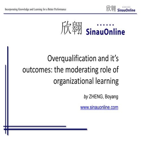 Organizational Learning Moderate Overqualification | PPTX