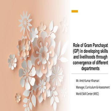 Empowering Gram Panchayats for Skill Development and Livelihood ...