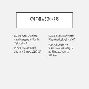 Slide cast: presentation by Arno Reynaert, second year student IBM | PPT