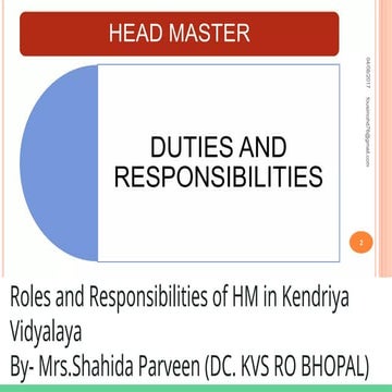 Head master duties and responsibilities | PPTX