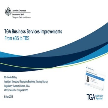 Presentation: TGA business services improvements: From eBS to TBS | PPTX