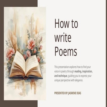 Presentation - How to write Poetry(Teachers and Students) | PPTX