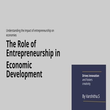 Presentation - The Role of Entrepreneurship in Economic Development ...