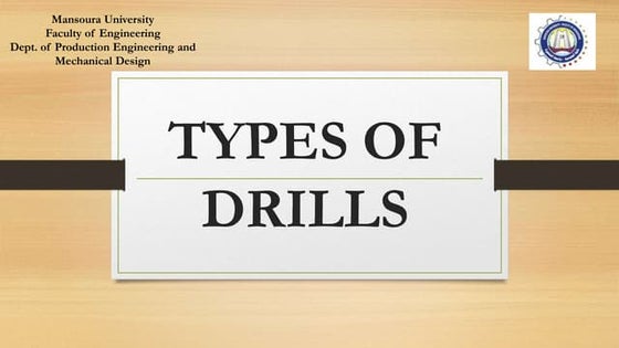 Types of drills | PPT