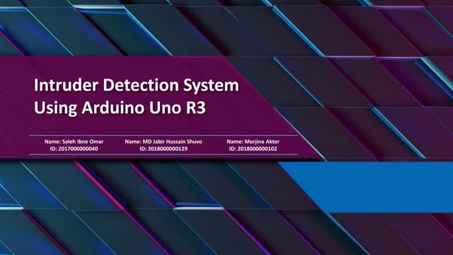 Intruder Detection System Using Arduino Ppt Presentation Cse Ppt