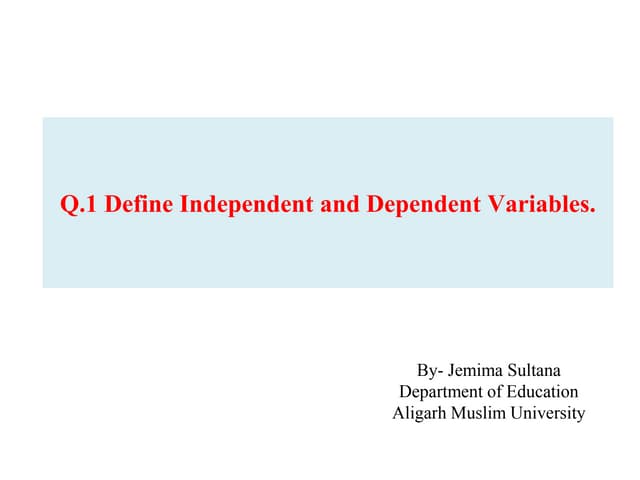 Types of Variables - Independent, Dependent ,Extraneous ,Intervening ...