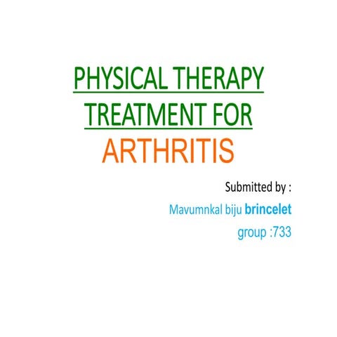 physical therapy treatment for ARTHRITIS | PPTX