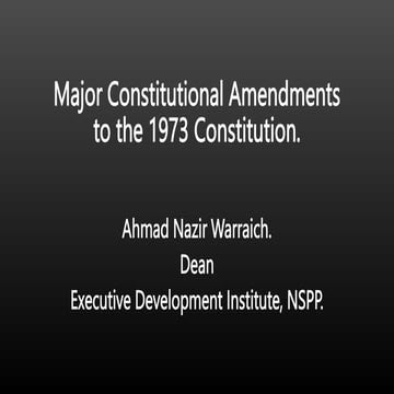 Pakistan Constitutional Amendments | PPTX