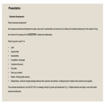 Business Development | PPTX