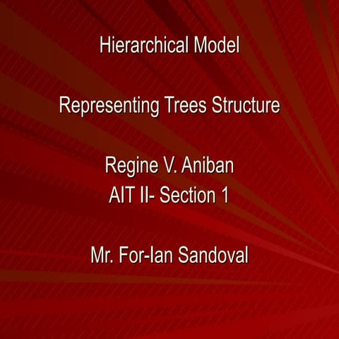 Hierarchical Model Representing Trees Structure | PPT