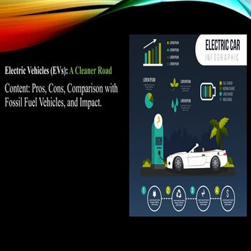 Electric vehicles ppt presentation 14 slides pdf ,pros and cons | PPTX