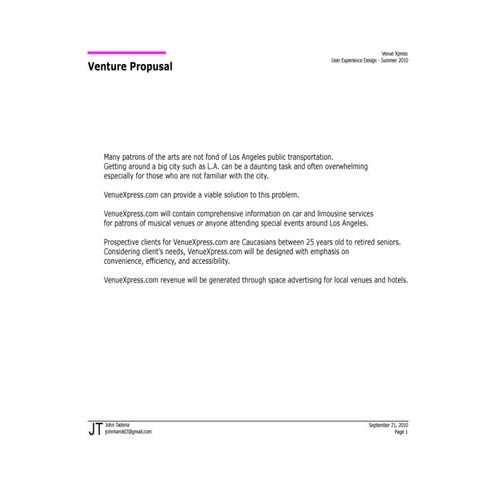 Presentation Venture Proposal | PDF