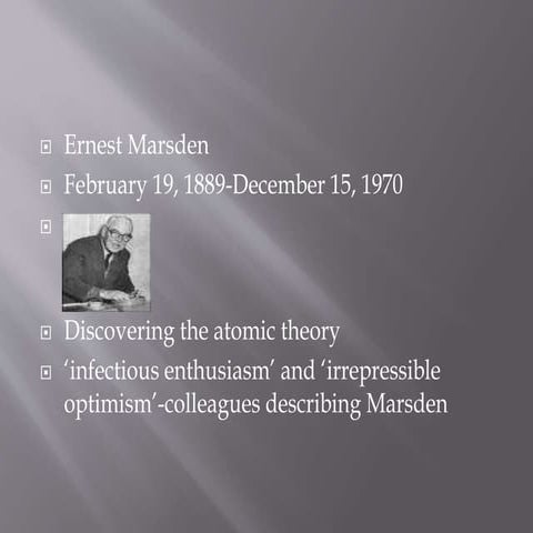 Ernest Marsden | PPT