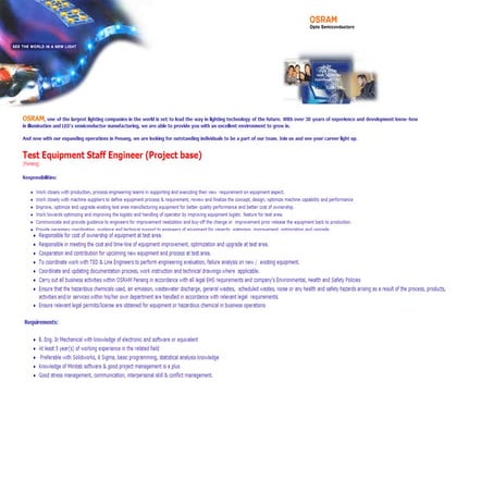 Test Equipment Staff Engineer | PDF