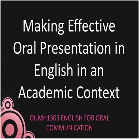 ENGLISH FOR ORAL COMMUNICATION | PPT
