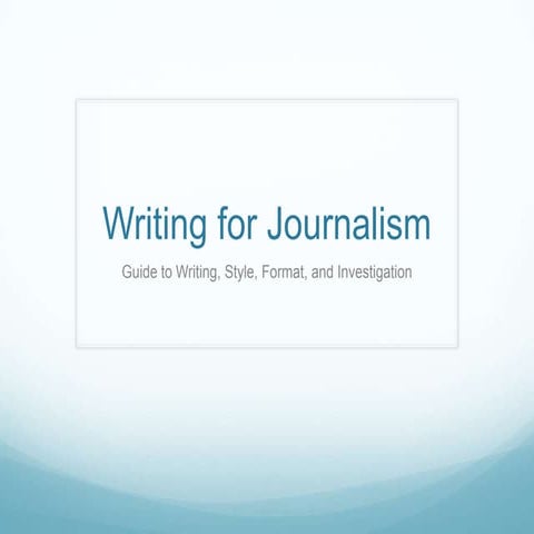 Journalism Presentation | PPTX