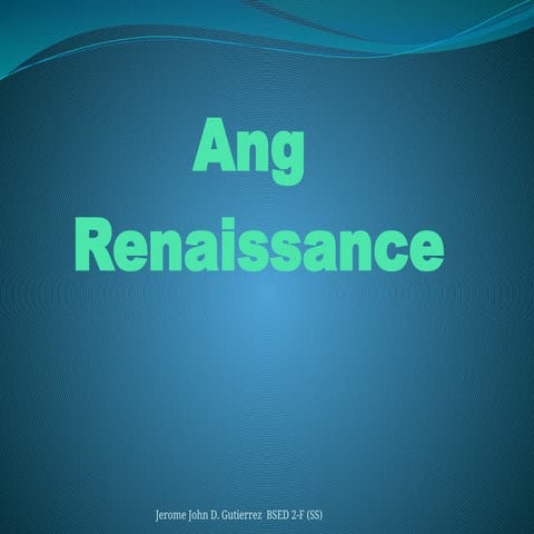 Ang Renaissance | PPTX