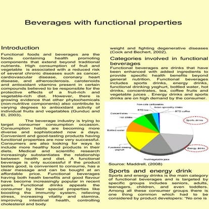 Beverages with functional properties | PPT