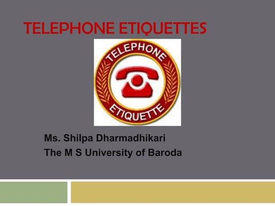 Presentation: Telephone Etiquette | PPT