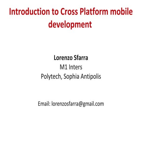 Introduction to Cross Platform mobile development | PDF