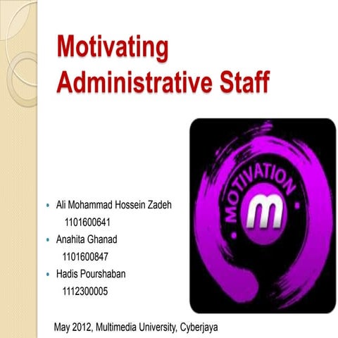 Motivating Administrative Staff | PPTX
