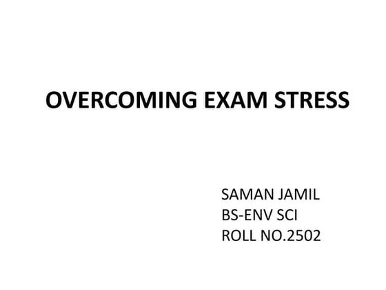 Examination stress ppt | PPT