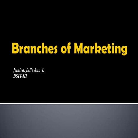 Branches of Marketing (Web Marketing_Report) | PPTX