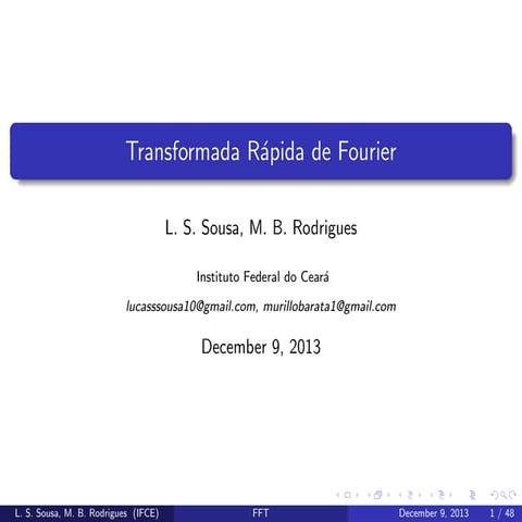 Transformada Rápida de Fourier | PDF