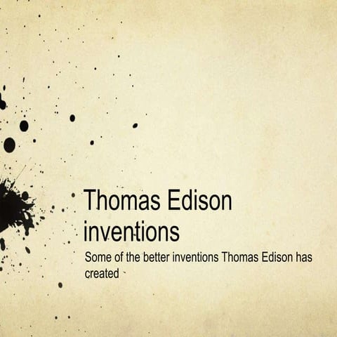 thomas Edison inventions | PPT