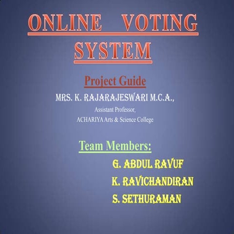 Online Voting System Project File | DOC