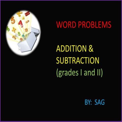 Addition and Subtraction word problems for kids | PPTX