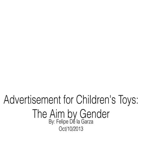 Gender difference in Children Toys | PPT