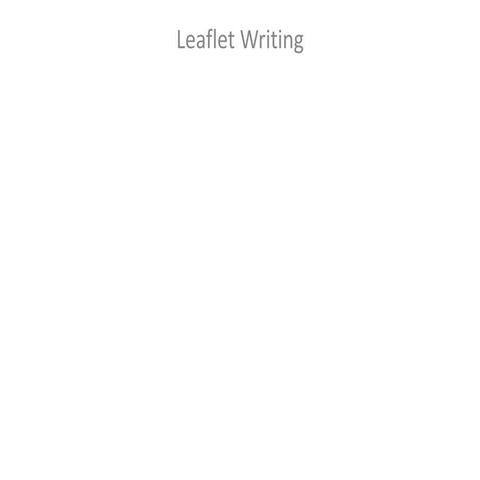 Leaflet Writing presentation | PPT