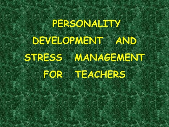 Stress management for teachers | PPT