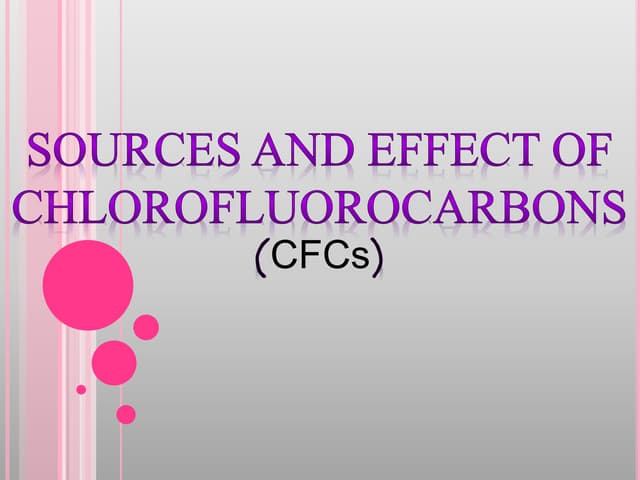 Sources Of Chlorofluorocarbons