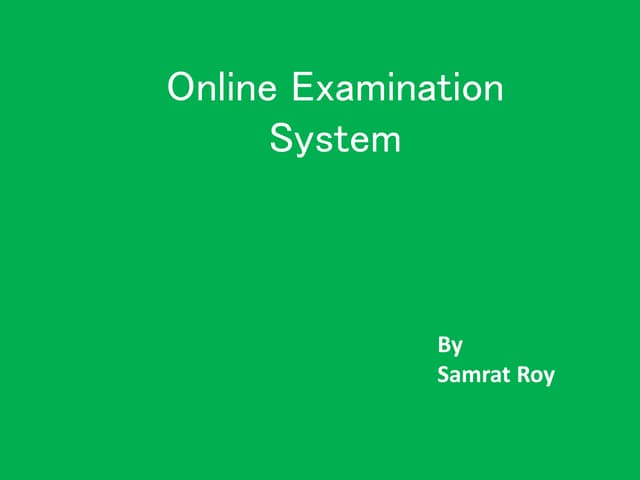 Online examination system project ppt | PPTX