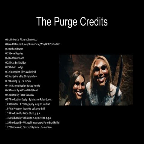 The Purge Credits Titles | PPTX