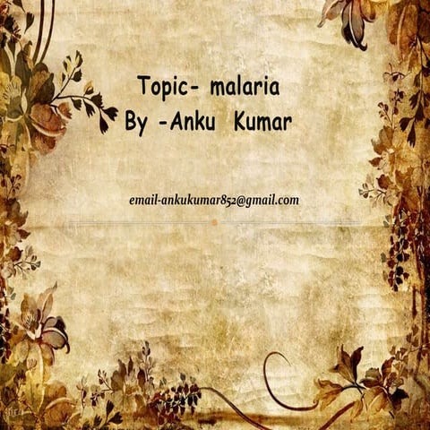 Biology investigatory project class 12 [malaria] | DOCX