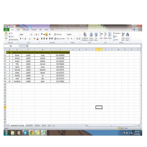 Tugasan 3 ~ Excel | PPTX