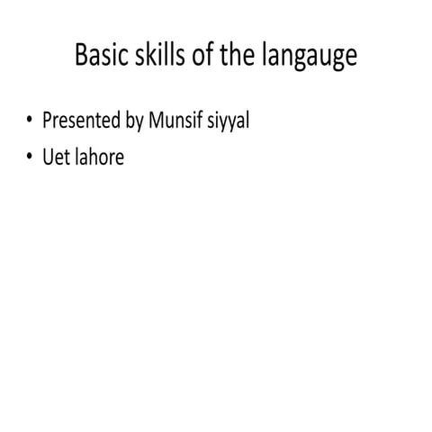 basic skills of language | PPT