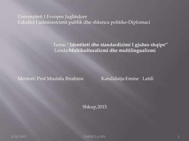 Fonetike dhe Fonologji e Shqipes | PPTX