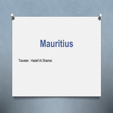 Mauritius Presentation | PPT